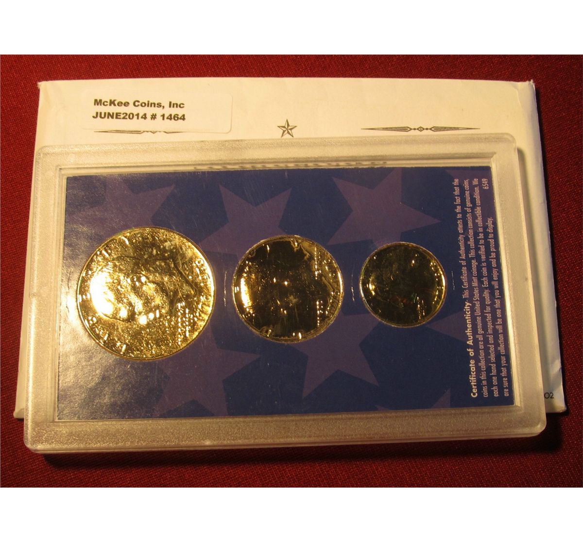 1464. 1776-1976 Three-Piece 24K Gold-plated Bicentennial Set of U.S ...
