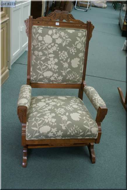 Antique Eastlake style platform rocker with carved cornucopia ...