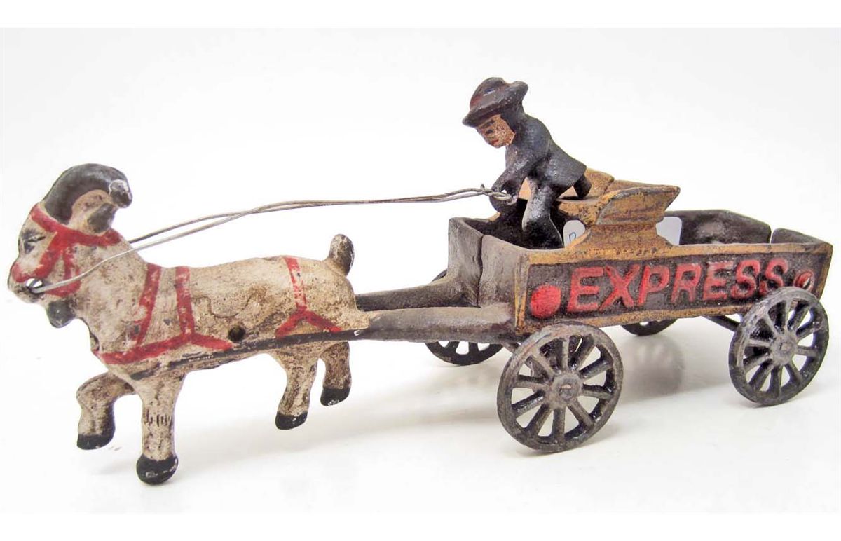 CAST IRON EXPRESS GOAT WAGON TOY