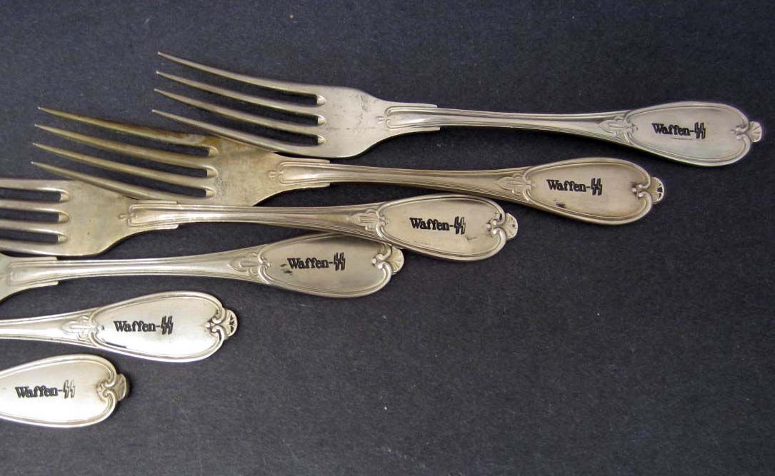 LOT OF 6 GERMAN NAZI WAFFEN SS FORKS