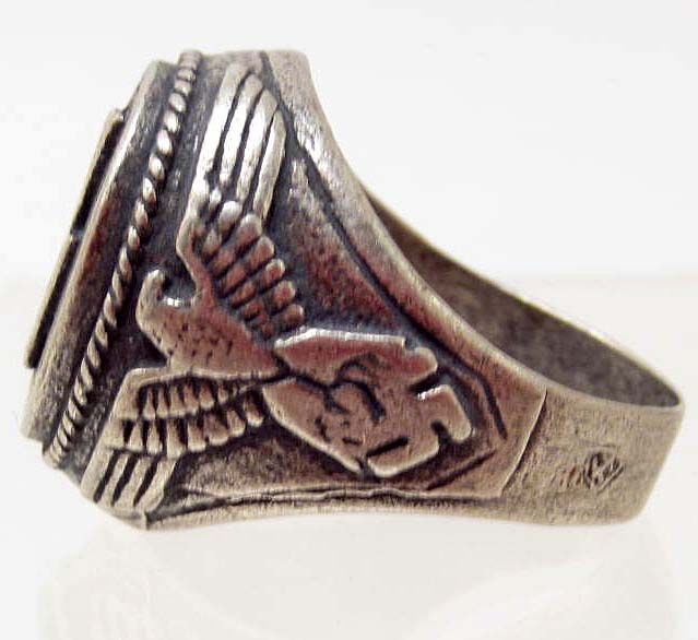 GERMAN NAZI SS RING - MARKED 800 FOR SILVER CONTENT