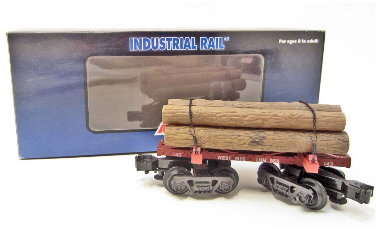 INDUSTRIAL RAIL SKELETON LOG CAR W/ LOAD