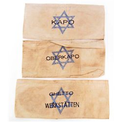 LOT OF 3 GERMAN NAZI HOLOCAUST ARM BANDS