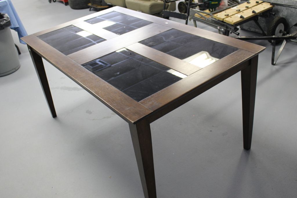 Dinette Table With Glass Panel Top