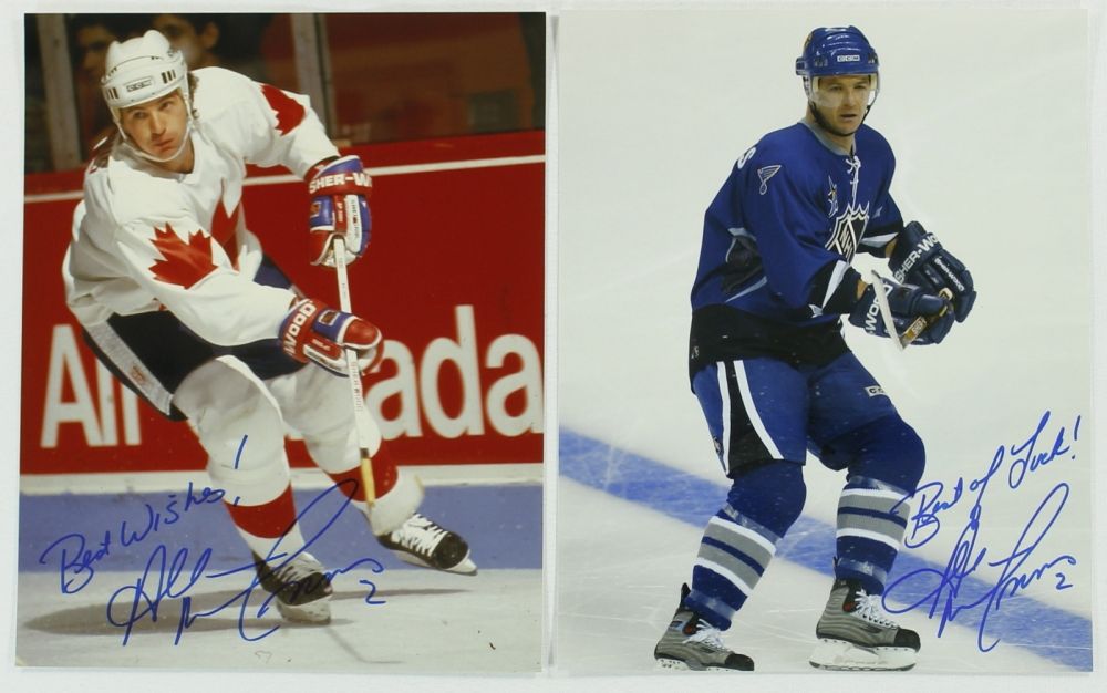 Lot of (2) Allan "Al" MacInnis Signed 8x10 Photos (PA LOA)