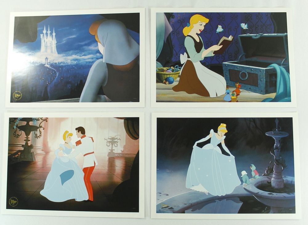 Set of (4) "Cinderella" Walt Disney Exclusive Commemorative Lithographs