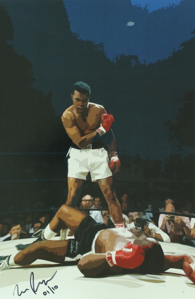 Muhammad Ali Limited Edition 11x17 Lithograph Over Sonny Liston # 9/10