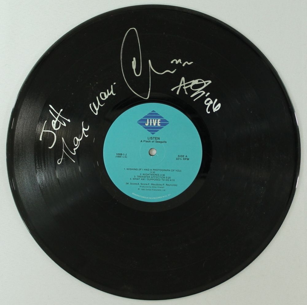 Mike Score Signed A Flock Of Seagulls "Listen" Record Album (JSA COA)