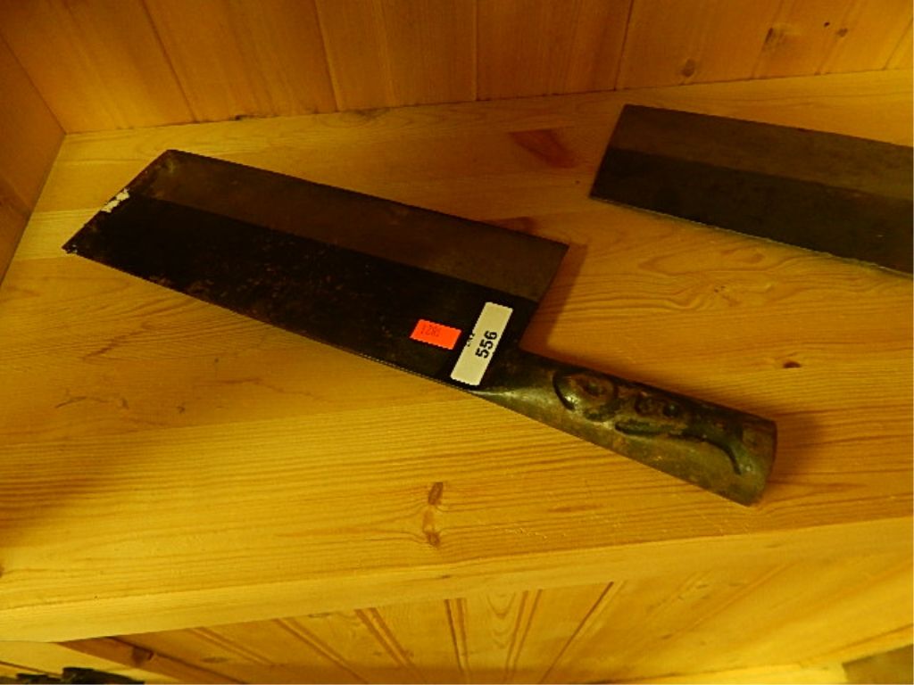 MEAT CLEAVER - CARVED FISH IN HANDLE & VASE