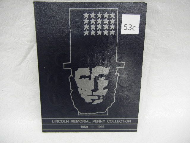 Lincoln Memorial Penny Collection Book, 1959-1986, missing 1970-S Lg. Dt.