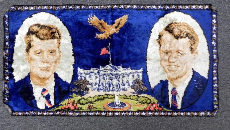 Pres. John F Kennedy & Bobby Kennedy Small Woven Rug