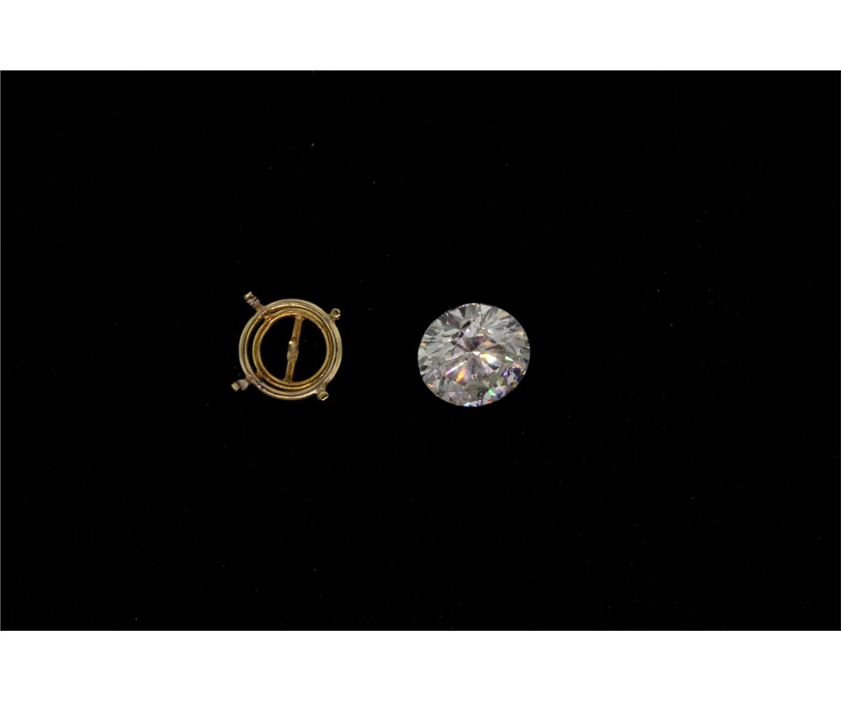 EARSTUD: [1] Unisex 14ky clarity enhanced round brilliant cut diamond ...