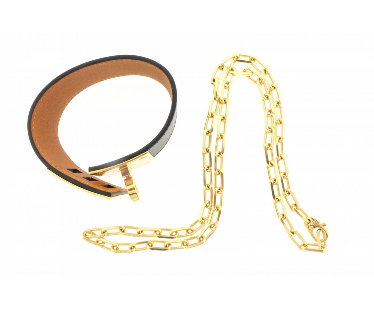 CHAIN: [1] Cartier 18kyg Santos Dumont chain 22.0" long, 5.6mm wide ...