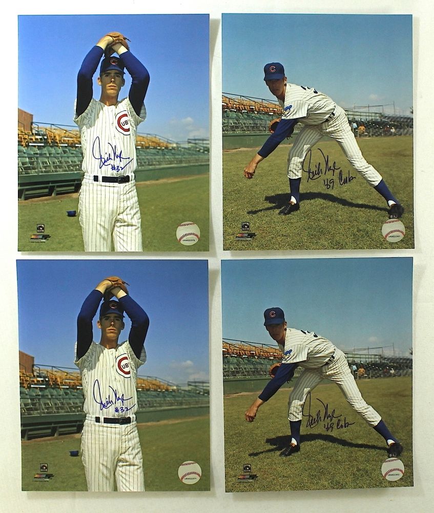 Lot of (4) Rich Nye Signed Cubs 8x10 Photos (PA LOA)