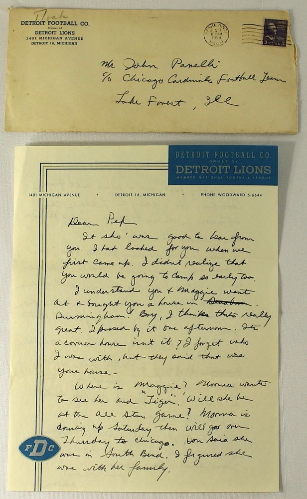 Original Doak Walker Letter & Envelope Postmarked 1953 (PA LOA)