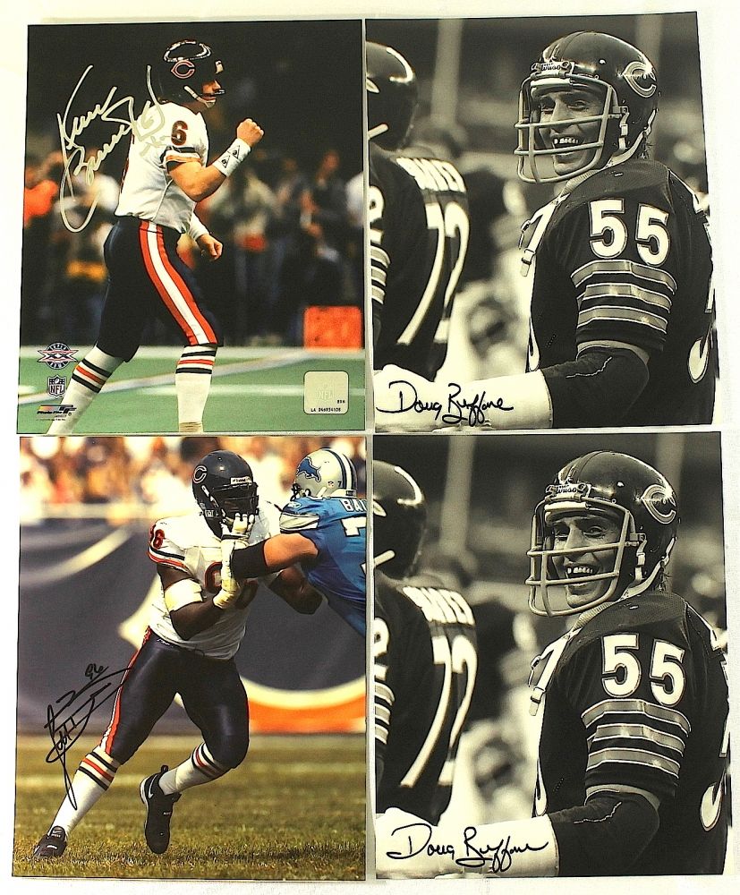 Lot of (4) Signed Bears 8x10 Photos with Alex Brown, Kevin Butler, (2 ...