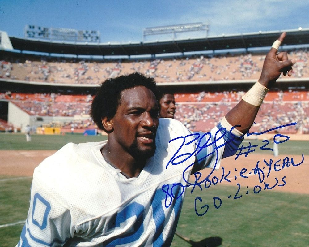 Billy Sims Signed Lions 8x10 Photo Inscribed "80 Rookie of Year" & "Go ...