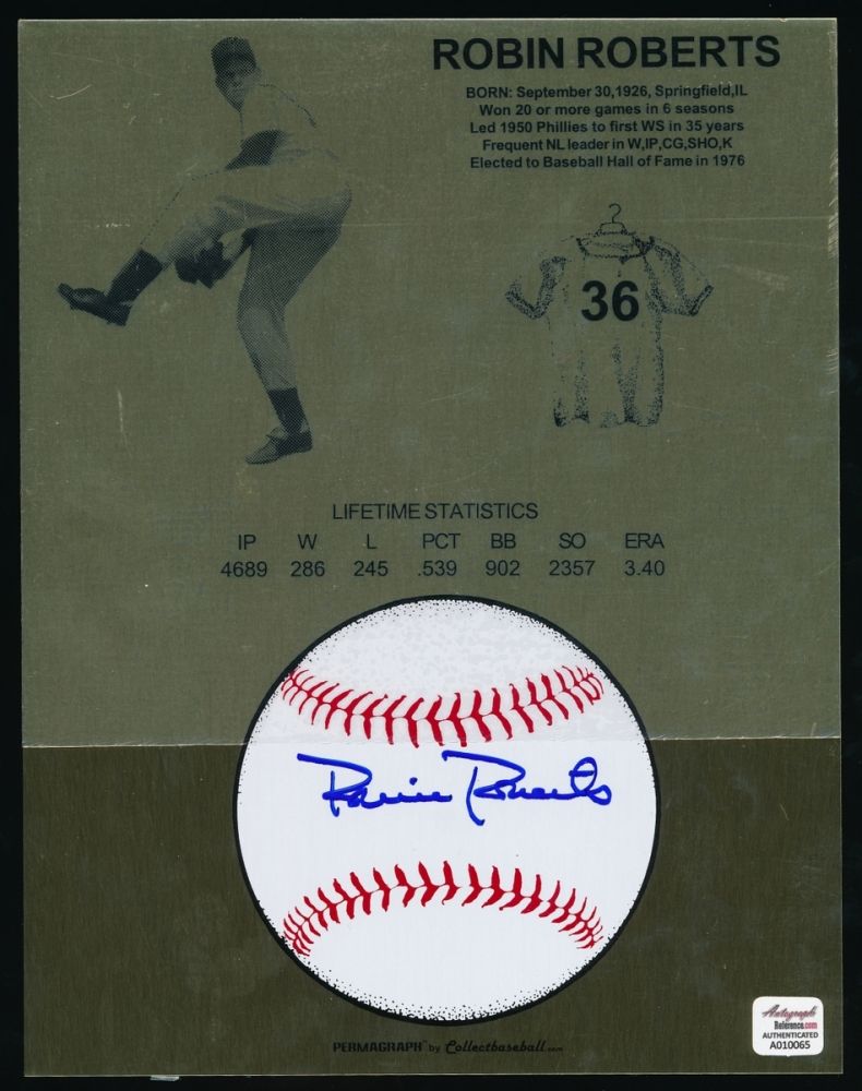 Robin Roberts Permagraph Signed 7x9 Permagraph Stat Plaque (Autograph ...