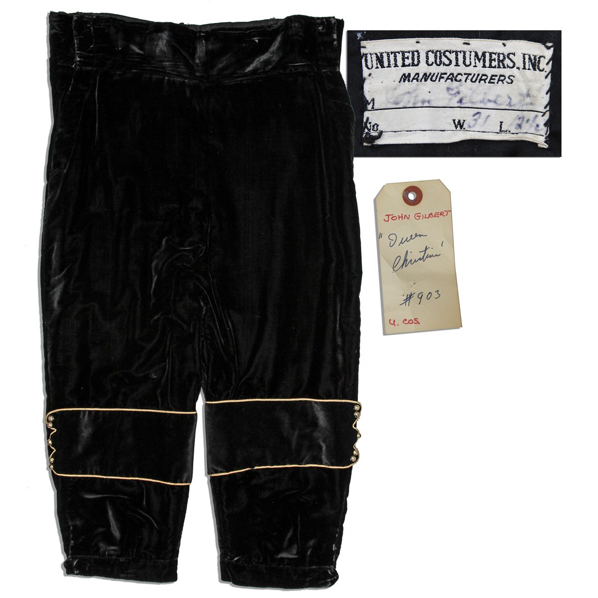 Golden Era of Hollywood Actor John Gilbert Costume Velvet Pants From ...