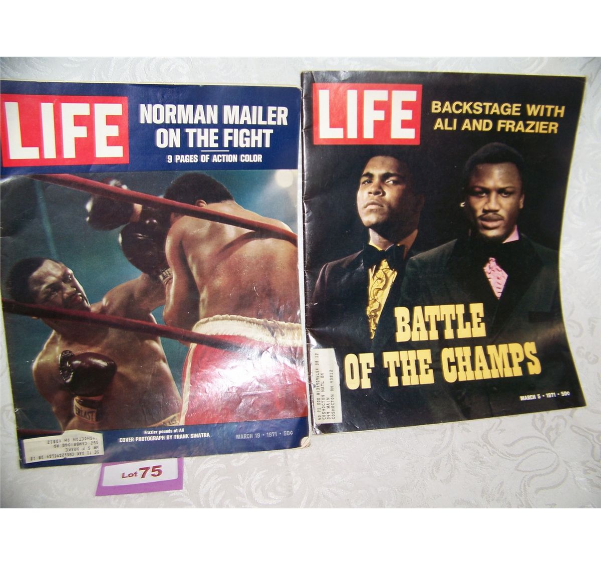 LOT OF (2) RARE LIFE MAGAZINES WITH MUHAMMAD ALI FIGHT COVERS