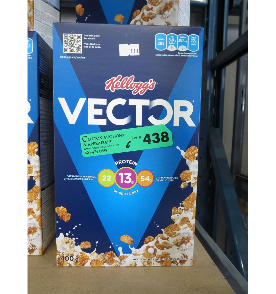 6 x 400 g boxes of Kellogg's Vector cereal
