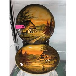 2 Early 1900s hand painted German plates