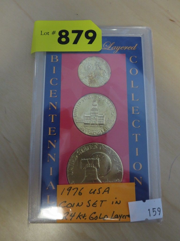 1976 Bicentennial 24kt gold layered USA coin set
