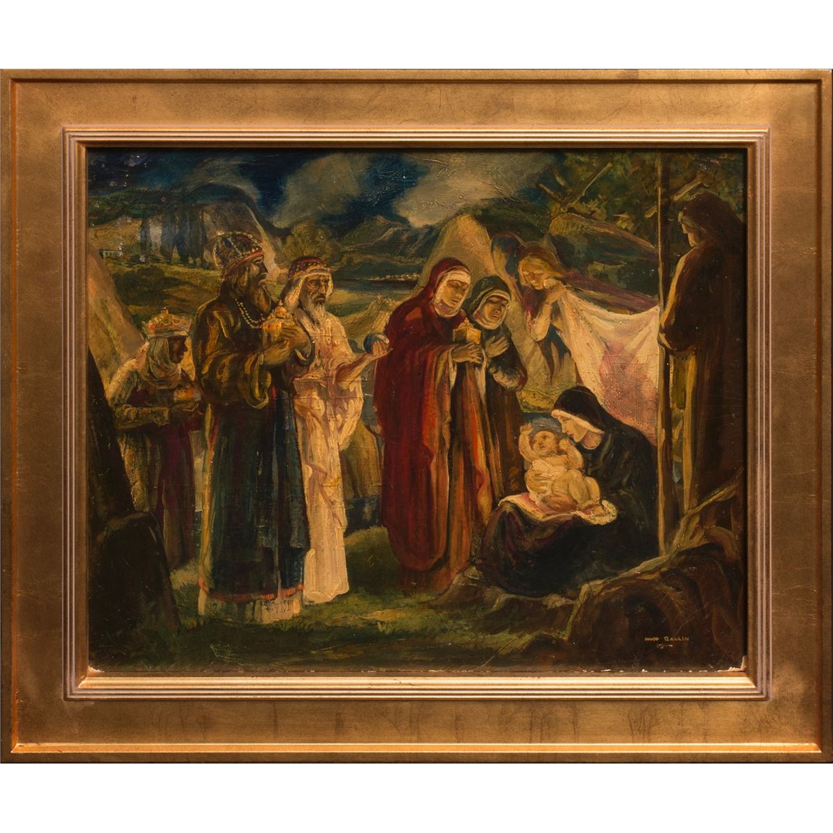 Hugo Ballin, oil on board