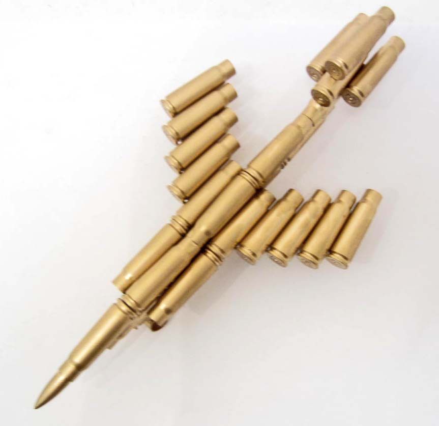 AK47 CARTRIDGE SHELL JET AIRPLANE FIGURAL PAPERWEIGHT
