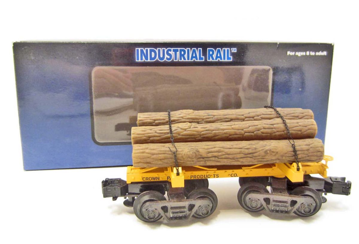 INDUSTRIAL RAIL SKELETON LOG CAR W/ LOAD