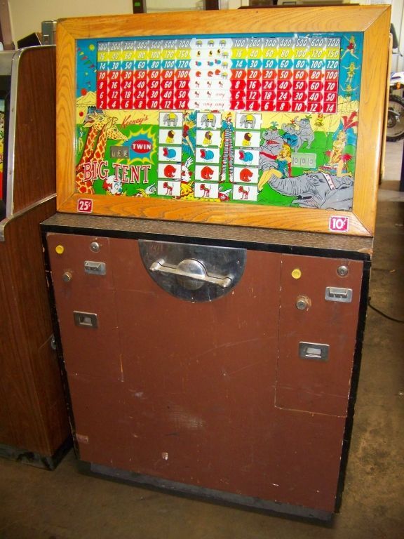 KEENEY'S TWIN BIG TENT CONSOLE SLOT MACHINE