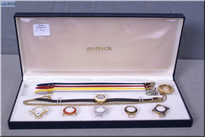 Birks vintage boxed watch set with seven inter-changeable bezels ...