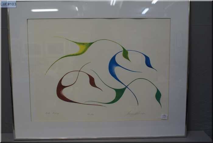 Framed limited edition print "Birds Mating" pencil signed by artist ...