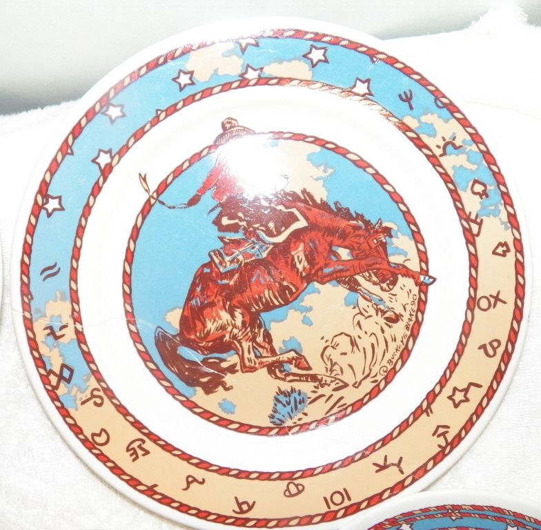 Homer Laughlin Cowboy PIPESTONE Row Camp China Set includes 2- Large 11 ...