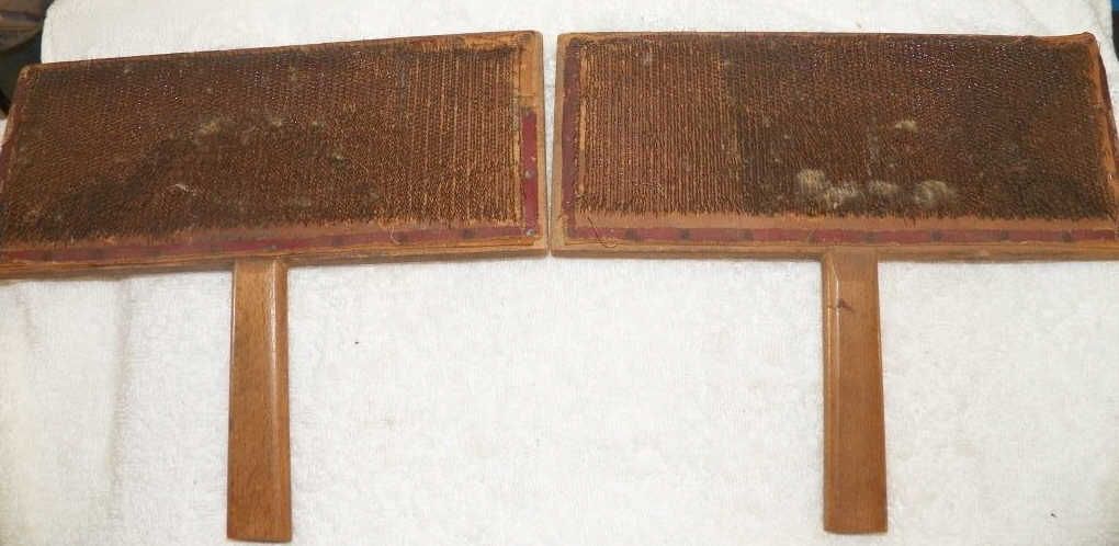 Vintage Wool Carders vintage pair primitive wooden sheep wool carders
