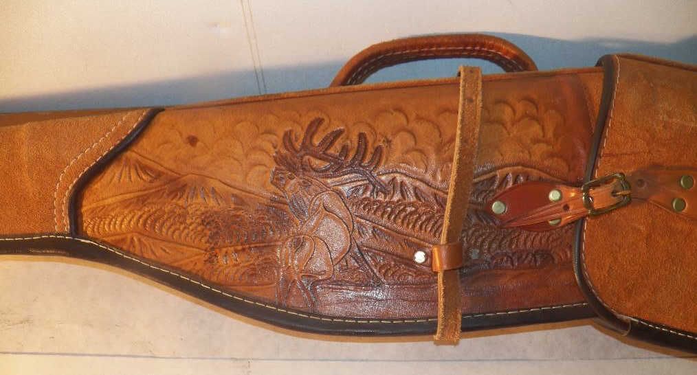Tooled Leather Gun Scabbard Vintage Tooled Leather Scabbard ~ Rifle ...