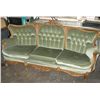 Vintage Victorian Green Velvet Couch. Approx. 84"x30"x38"