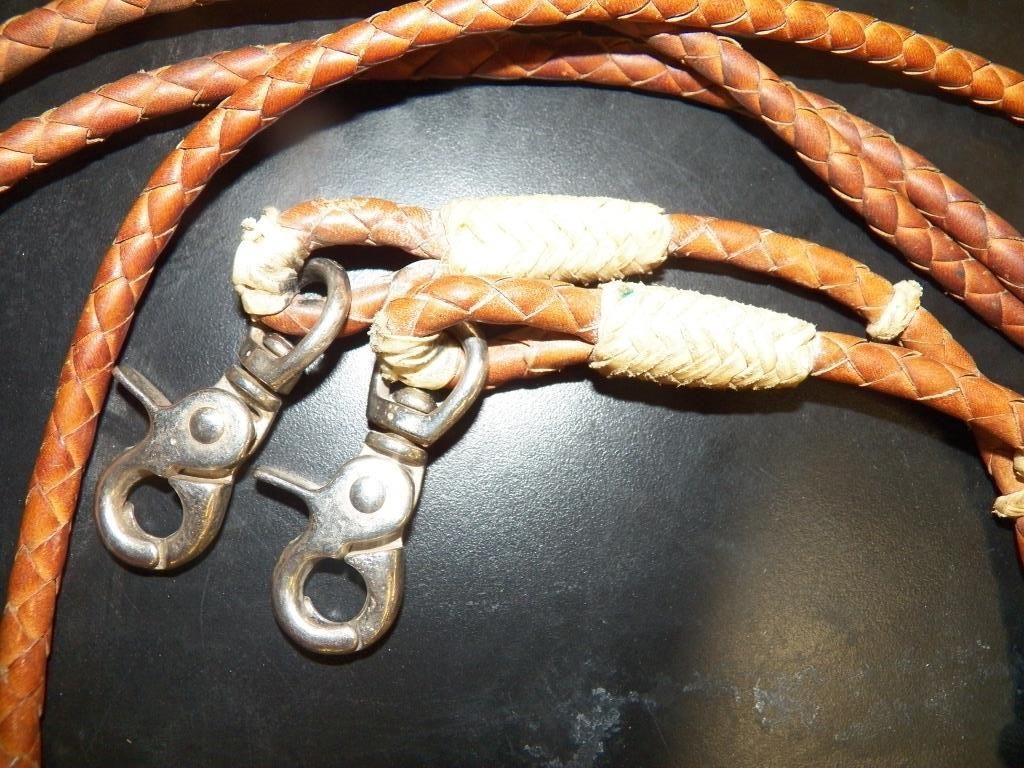Braided Leather Romel Reins Very Nice set Romel Reins approx 96" over ...