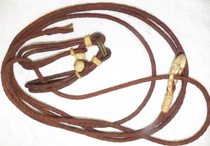 Braided Riata & Hobbles 15' Braided Leather Rope with Matching Hobbles