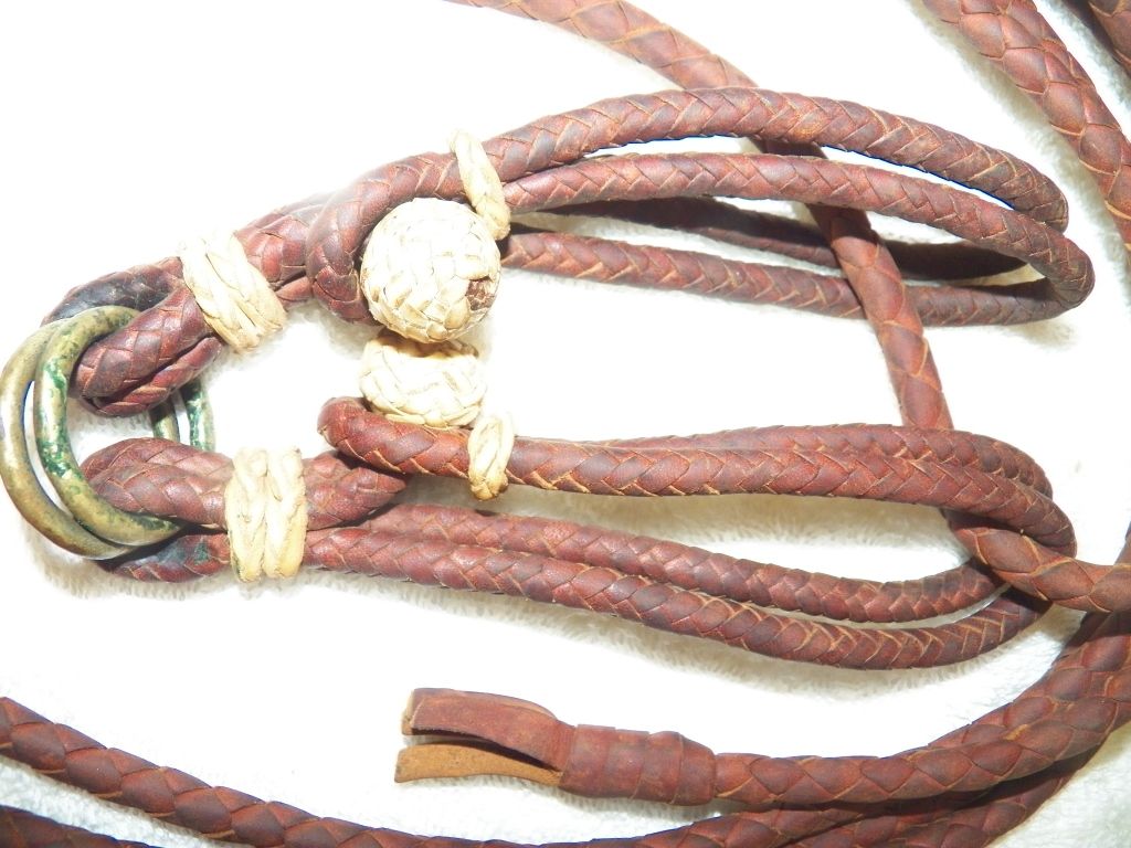 Braided Riata & Hobbles 15' Braided Leather Rope with Matching Hobbles