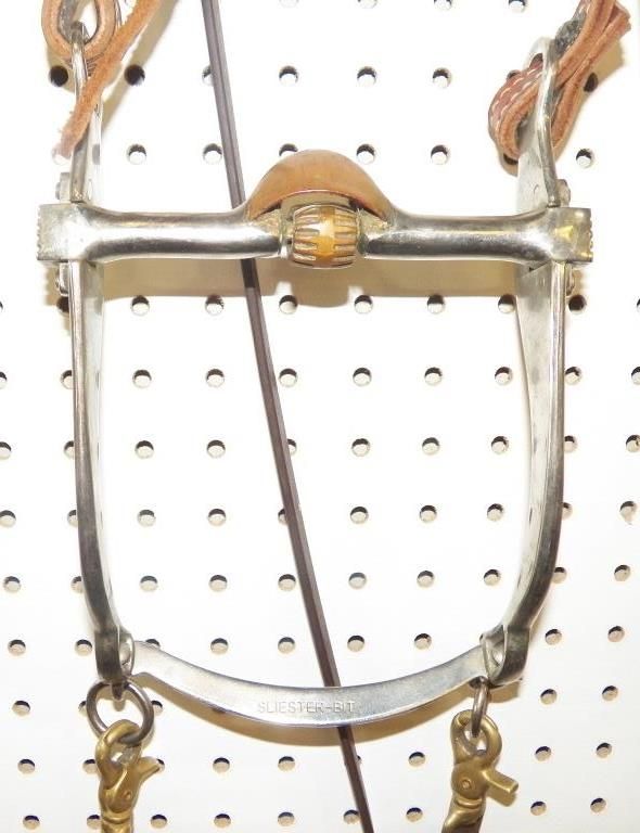 Leather Bridle with Sliester Bit Vintage Early Sanger Sliester Bit with ...