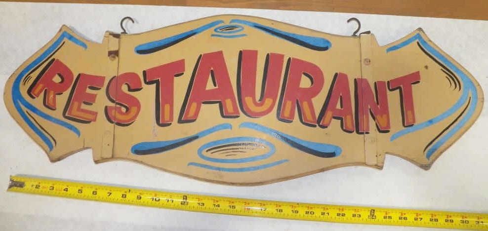 Wooden Restaurant Sign Vintage Two Sided Wood Sign