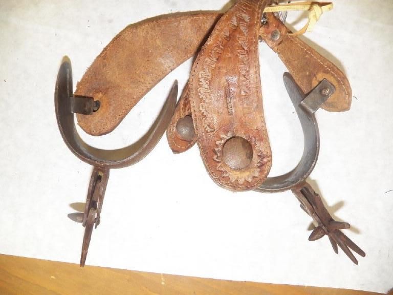 Vaquero Mexican Charro spurs Antique Smith Forged Silver inlaid Mexican ...