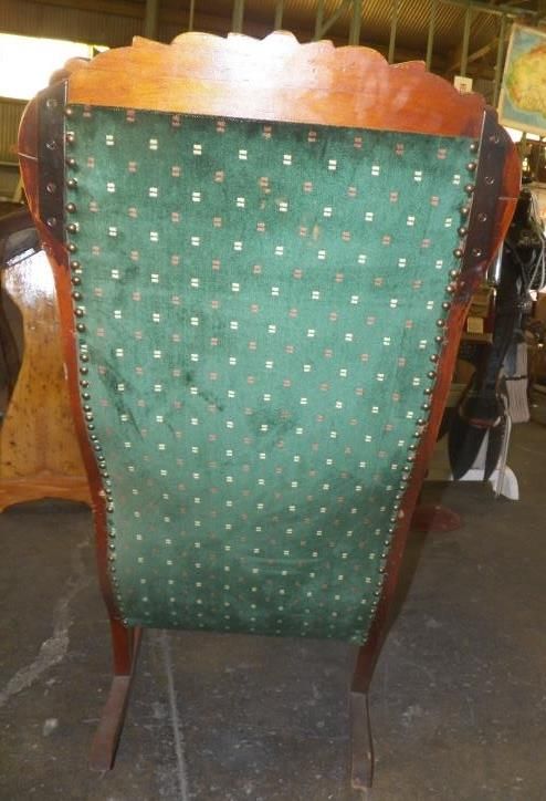 Antique Lincoln Rocker Victorian Mahogany Upholstered Parlor Rocking ...