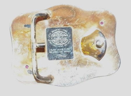 Crumrine Jewlers/Silversmith Reno Nv. Buckle Heavy Silver Plate on ...