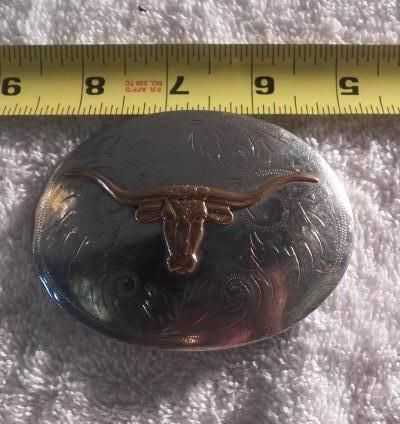Comstock German Silver Longhorn Buckle Old Pristine Comstock German ...