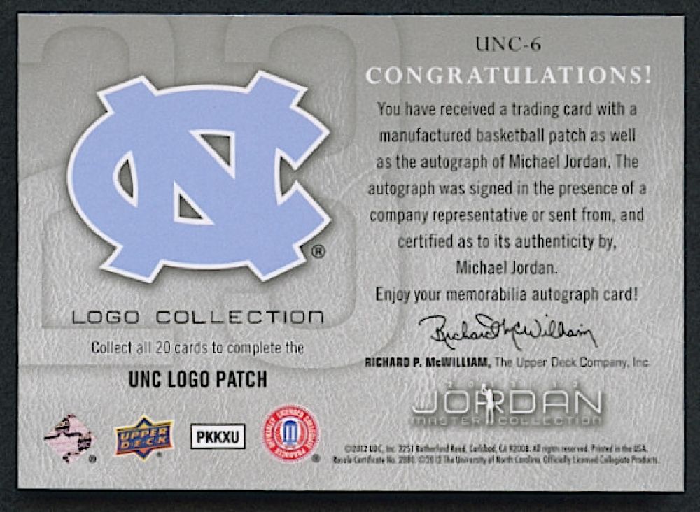 2012 Upper Deck Jordan UNC Master Collection UNC Logo Puzzle #UNC6 ...