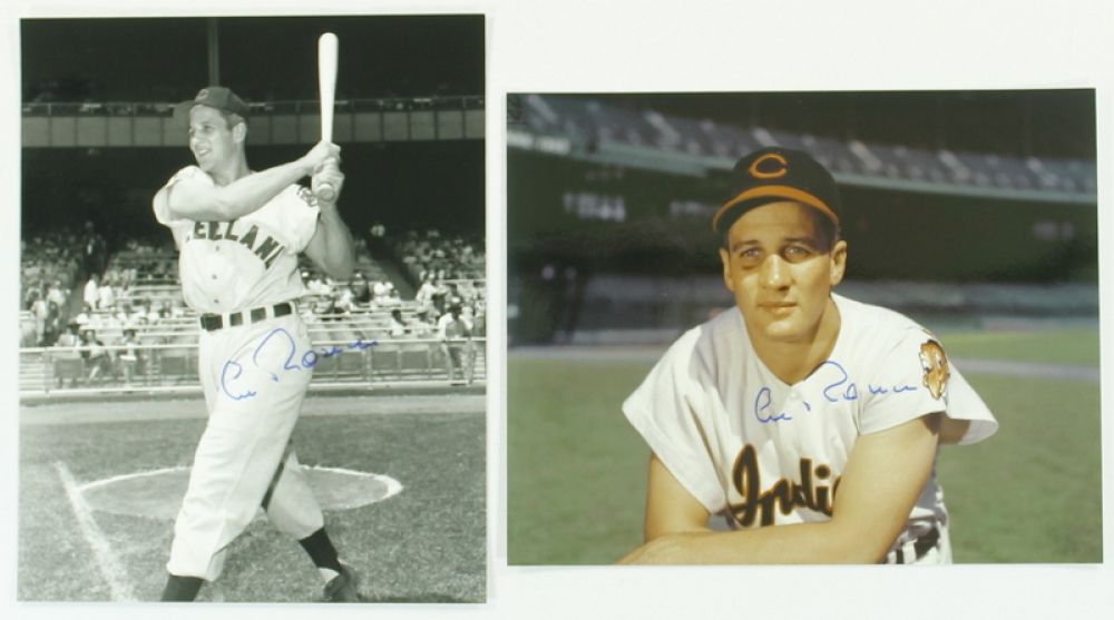 Lot of (2) Al Rosen Signed Indians 8x10 Photos (PA LOA)