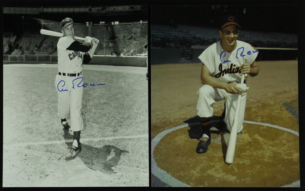 Lot of (2) Al Rosen Signed Indians 8x10 Photos (PA LOA)