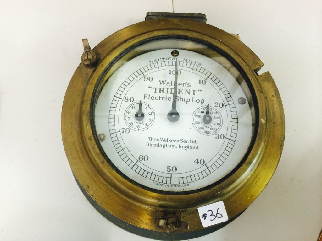 Walker "Trident" Brass Electric Ship Log (7.75" diameter)